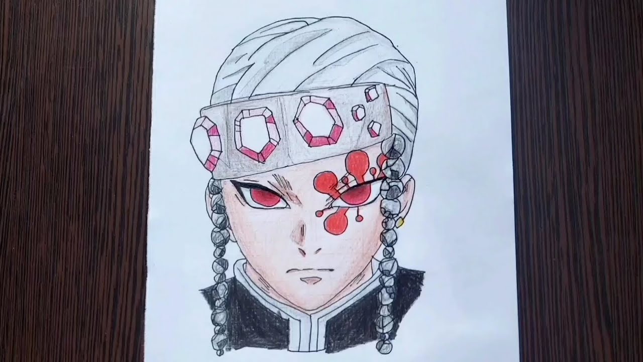 How to draw Tengen uzui from Demon slayer anime tutorial - YouTube