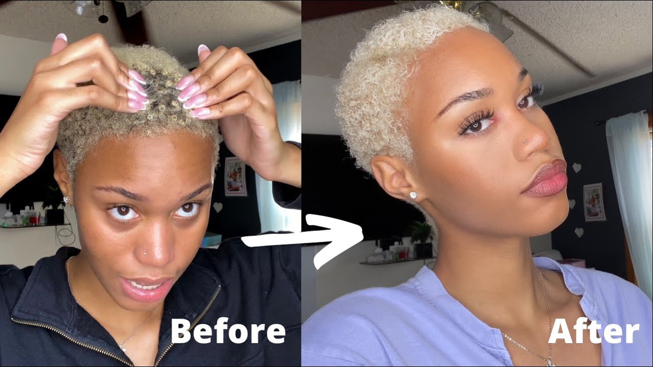 How I Bleach and Tone my Short TWA at home!! - YouTube