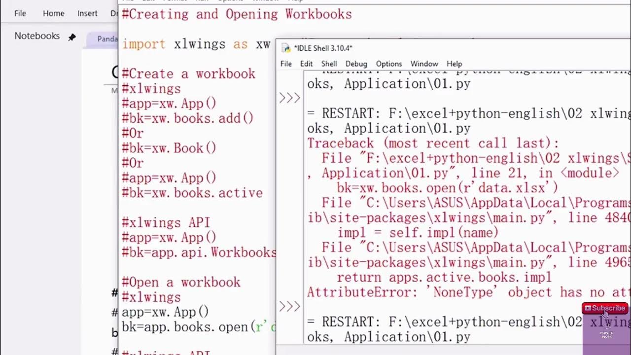 4 - **Excel Workbook Management and Data Integration with Python-Xlwings** - YouTube