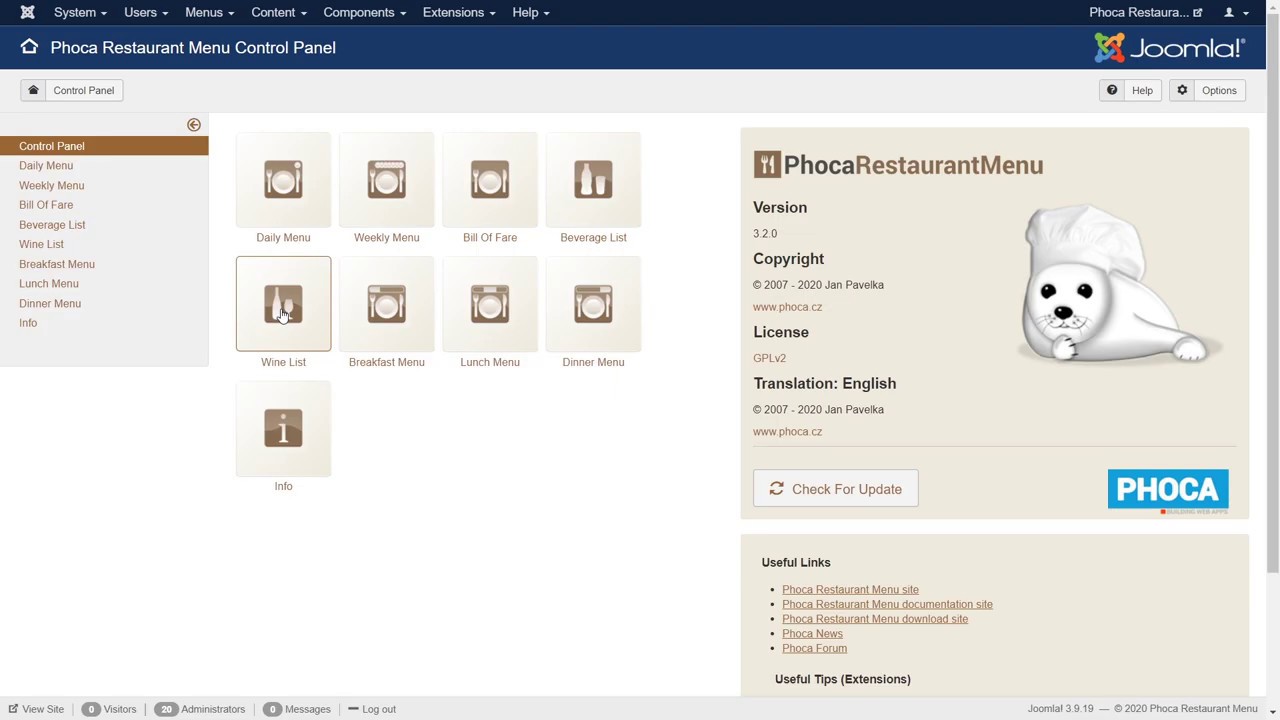 Phoca Restaurant Menu - take a screenshot of created menu. - YouTube
