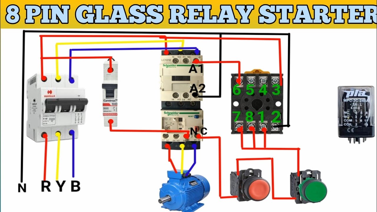 8 PIN GLASS RELAY STARTER WIRING DAIGRAM ! 8PIN GLASS RELAY CONNECTION ...