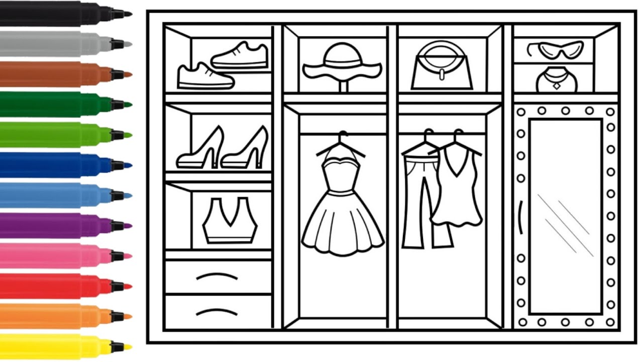 Drawing a Closet | Drawing and Coloring Pages - YouTube