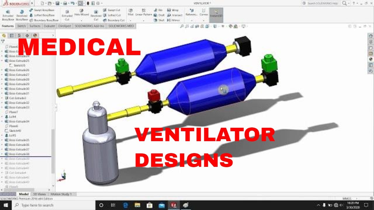 MEDICAL VENTILATOR DESIGN.Open-source ventilator design CAD MODEL ...