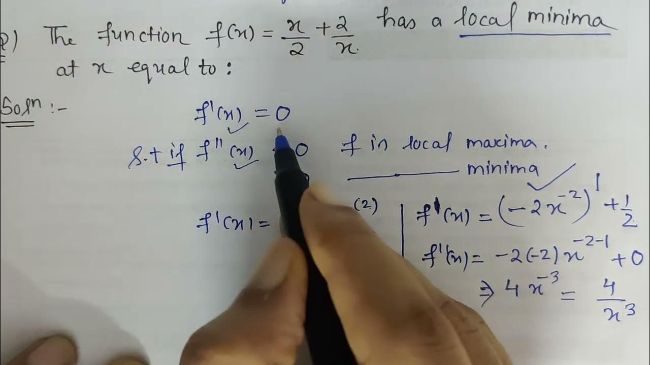 Find Local minima for the function f(x)=x/2+2/x(@ComfortUrMaths_PritiSingh ) - YouTube