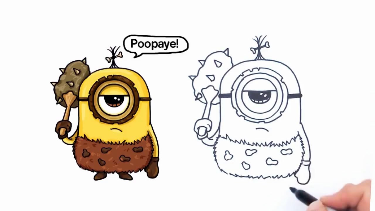 Minions 2015 Speed drawing - How to draw Stuart - Stuart Drawing - YouTube