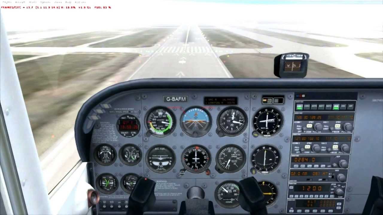 FSX Instrument Landing Los Angeles in Cessna 182 Dense Fog VOR plus ...