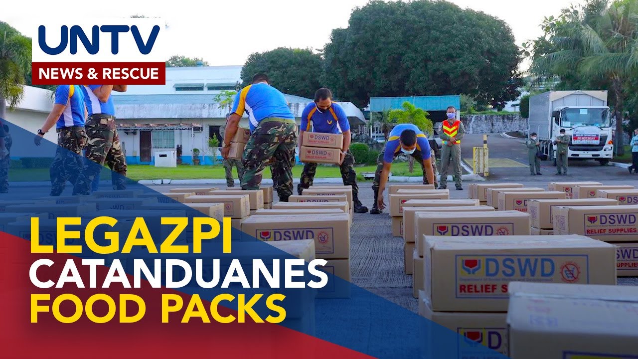 Relief food packs, inihatid na ng Philippine Air Force sa Legazpi City ...