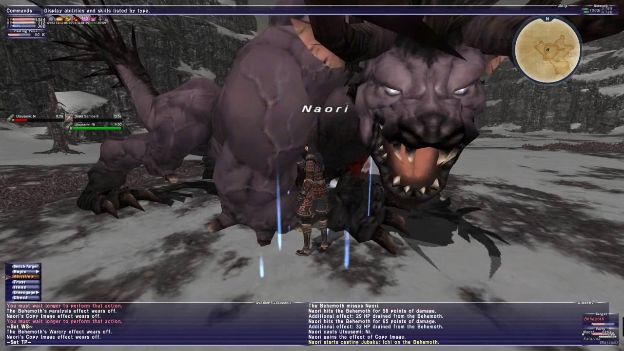 FFXI NIN 75 Solo Behemoth NM private server Normandia HD 1080p 60fps ...