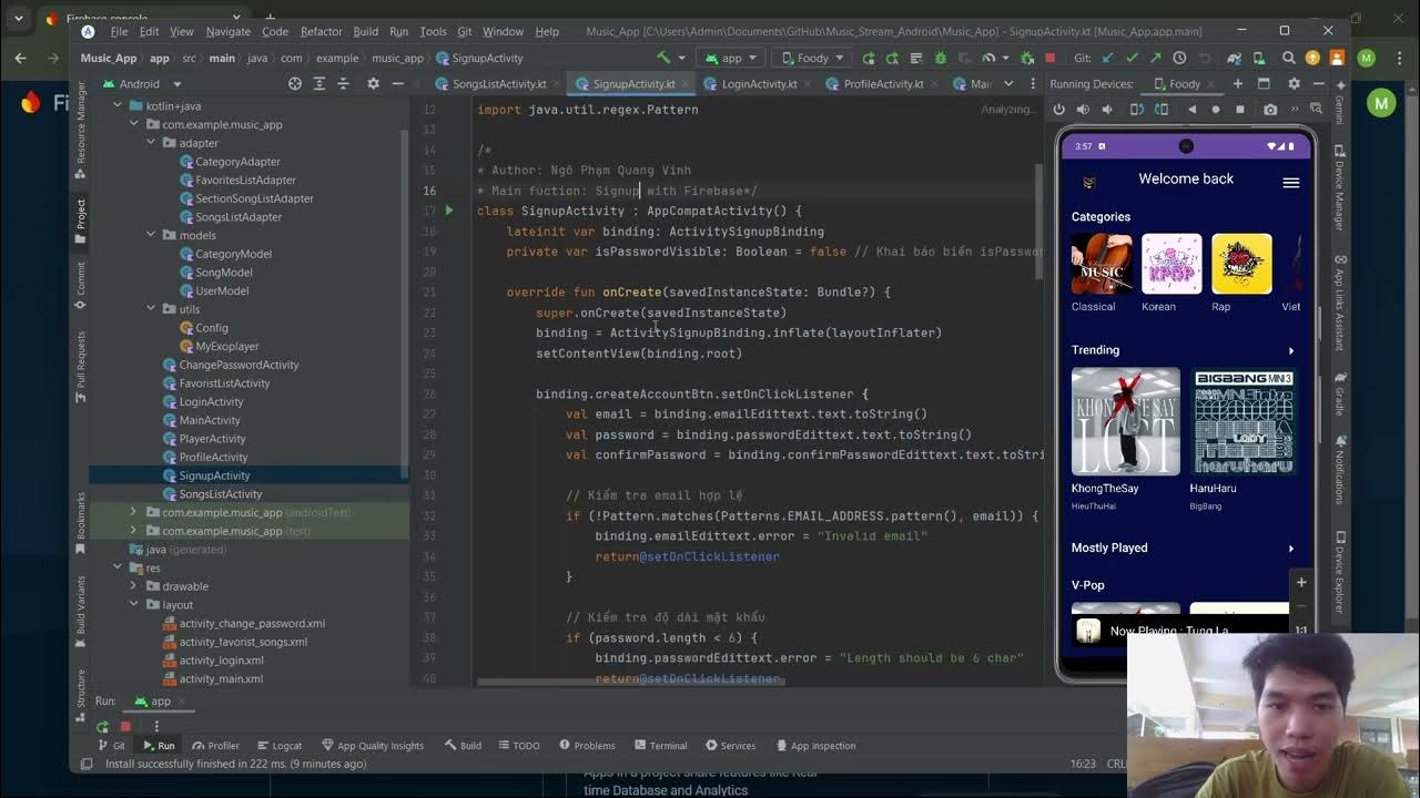 Mobile Programming Project-Building an android project app for listening-DangManhVinh - YouTube