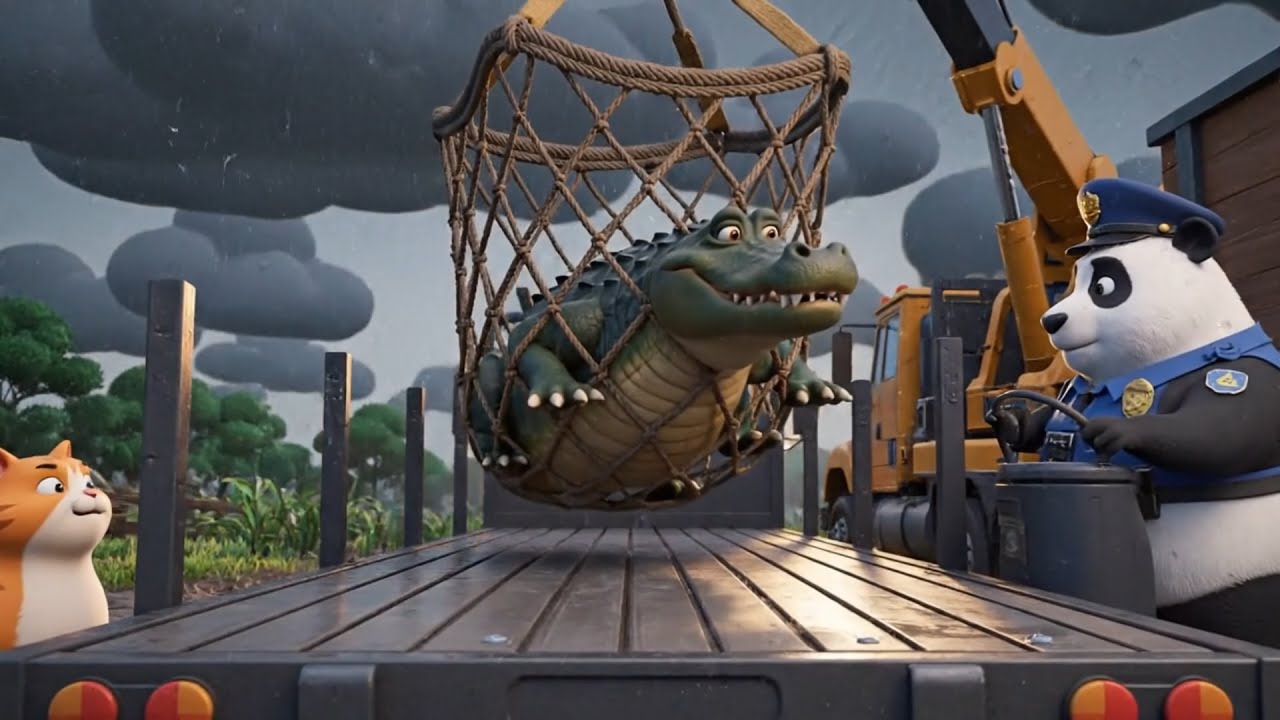 Mama Cat Saves the Farm! Flooded Alligator Escapes & Panda Police ...