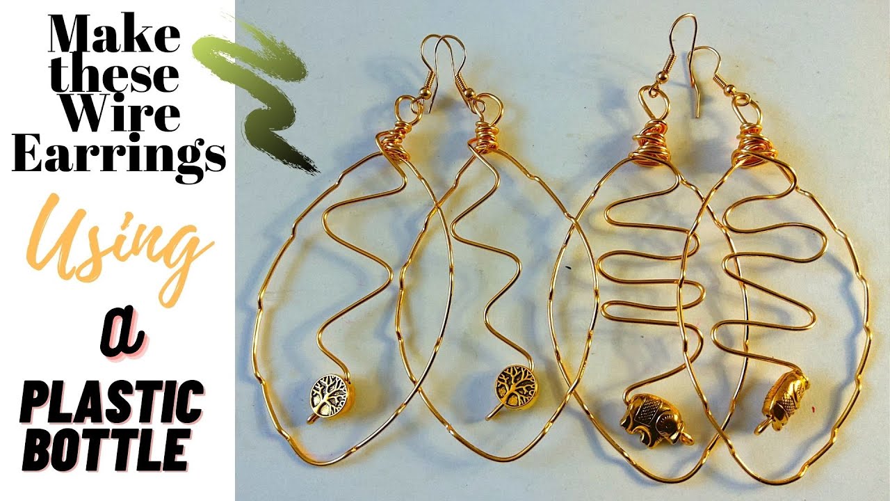 Wire Earrings Tutorial: DIY Abstract Wire Earrings Using a Plastic ...