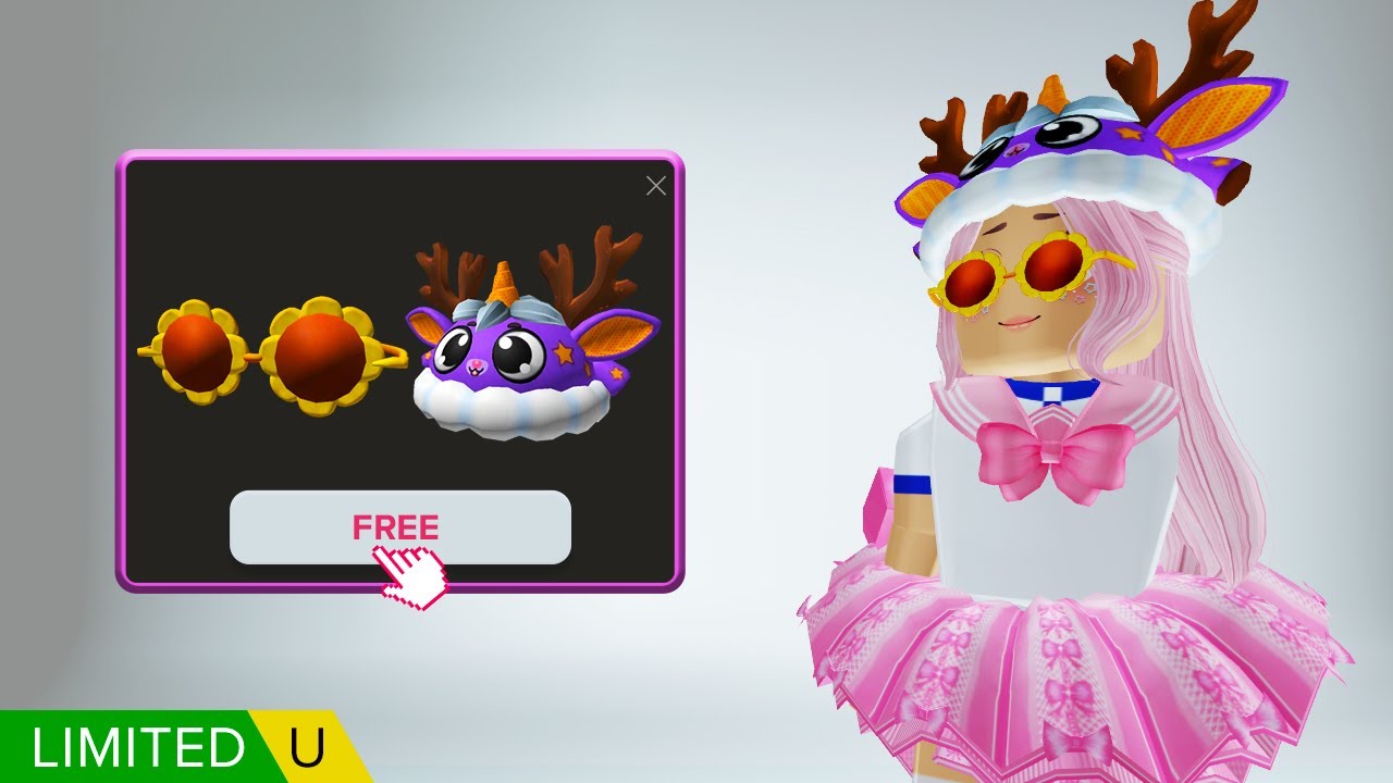 OMG! GET 2 FREE CUTE ROBLOX HAT AND GLASSES TODAY! ROBLOX FREE UGC ...