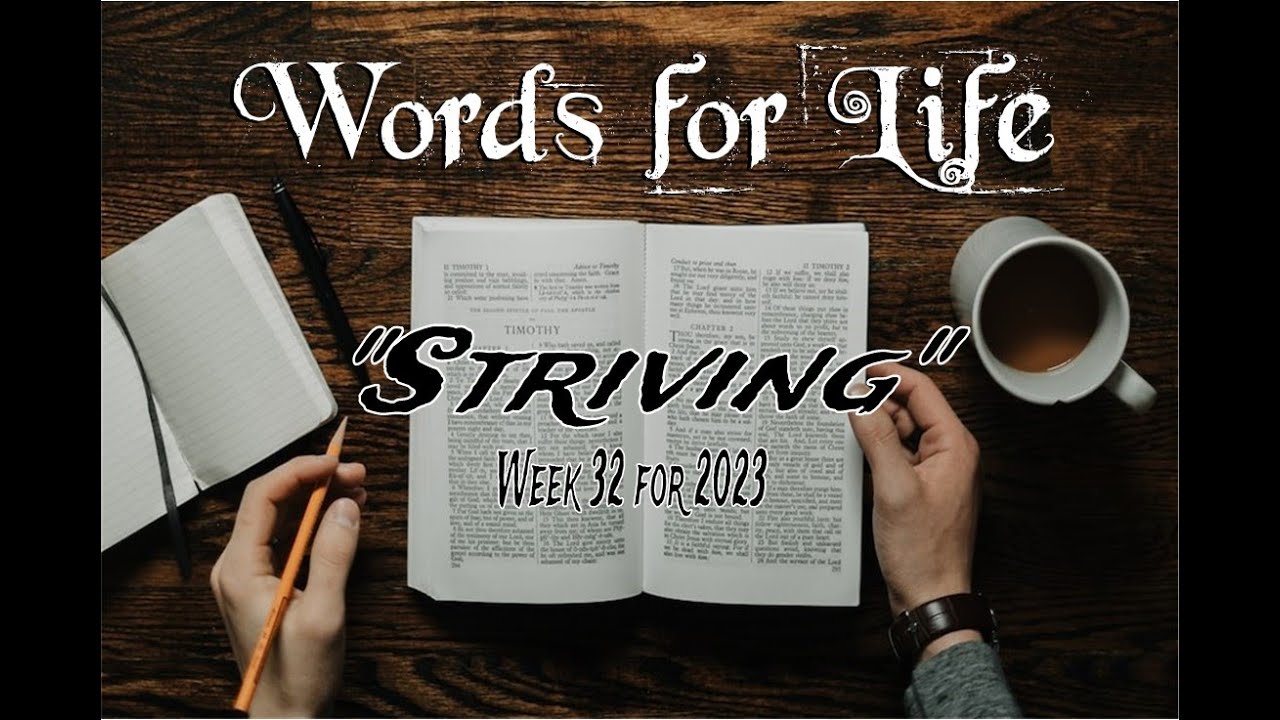 Words for Life: Striving (Week 32) - YouTube