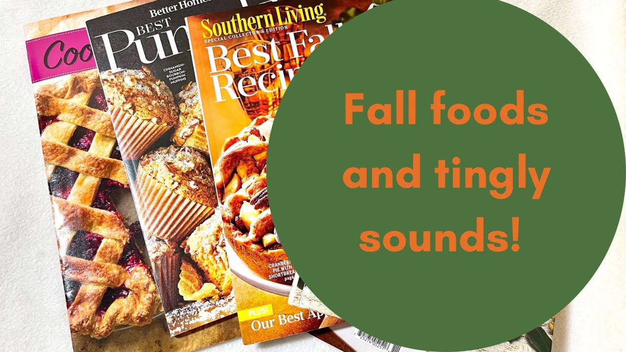 ASMR 🍁🎃Fall Cooking Magazine Flip Through (Whispered, page sounds ...