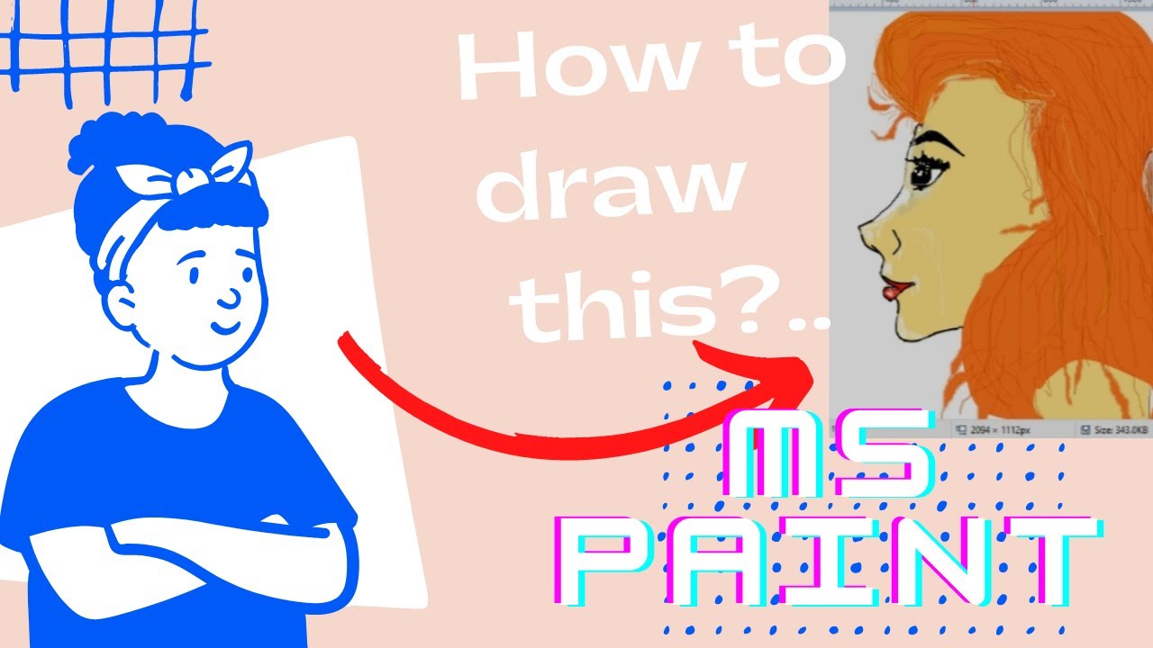 How to draw a girl |computer drawing| ms paint tutorial | easy step by ...