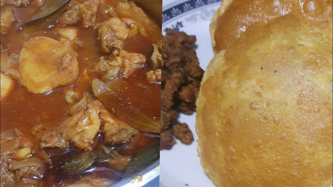 simple recipe Chicken Curry | Puri & kale chana by Mili Dutta - YouTube