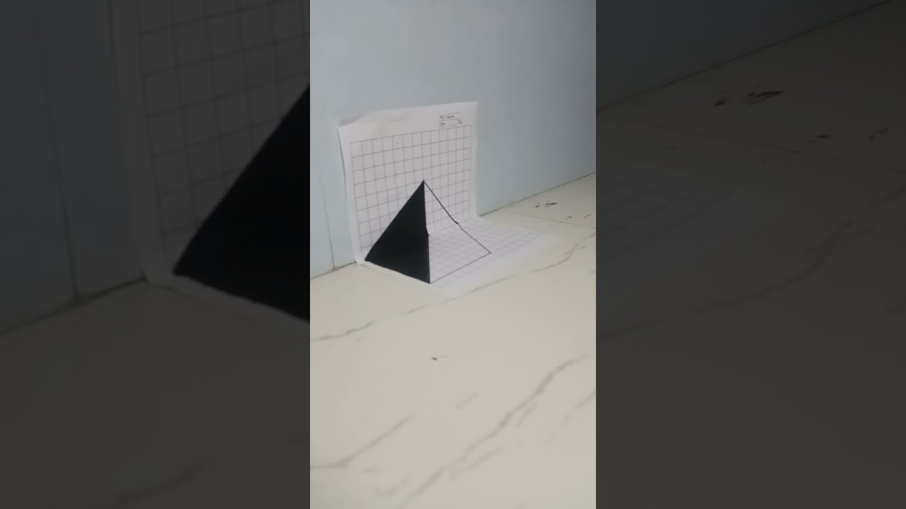 3d pyramid illusion drawing on graph sheet #shorts #illusion #3dart ...