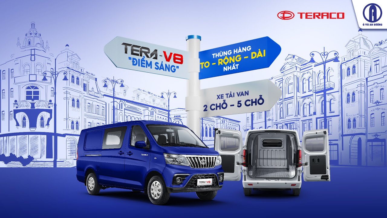 TERA V8 “Điểm sáng” thùng hàng To- Rộng- Dài nhất xe tải van 2 chỗ, 5 ...