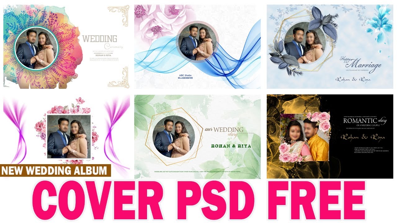 Wedding Album Cover Free PSD 12X18 Cover PSD Front & Back cover - YouTube