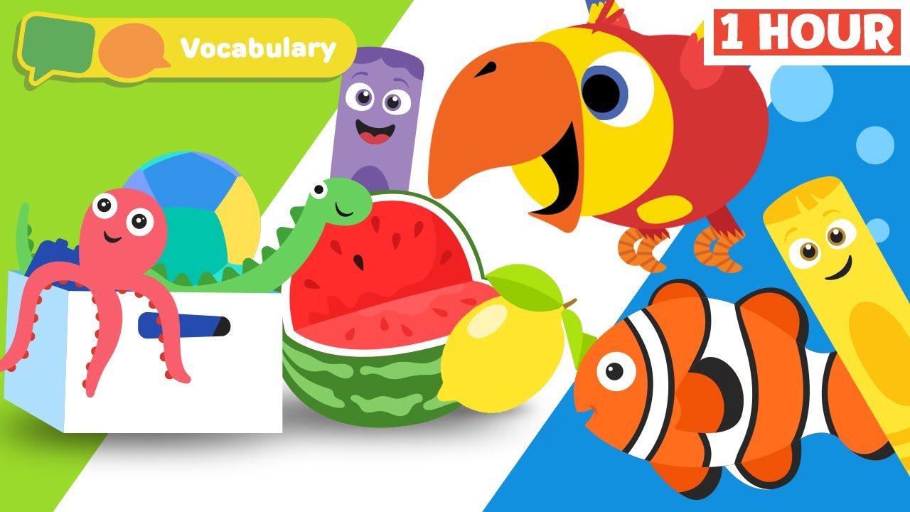 Toddler learning video | First words w Larry Surprise Eggs & Color Crew ...