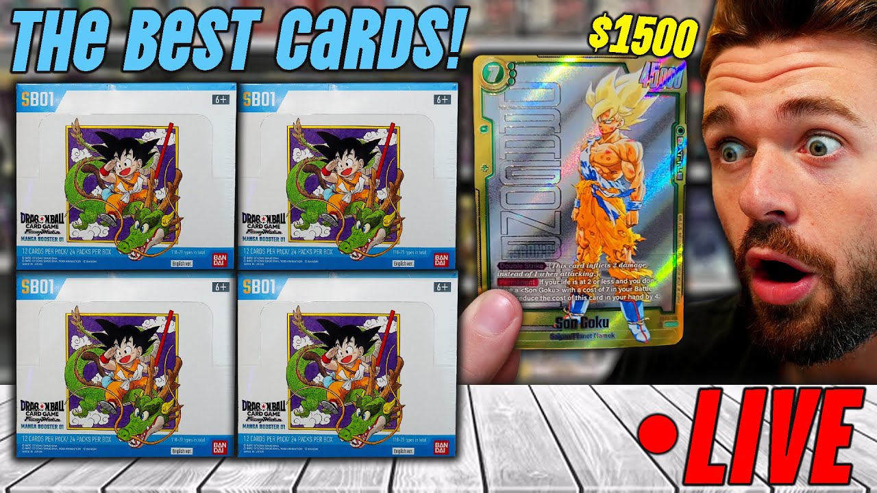 *LIVE* Searching For The RAREST Dragon Ball Manga Cards - YouTube