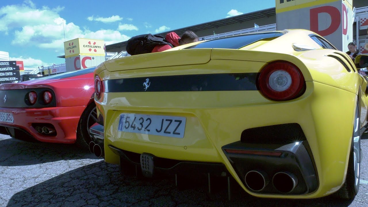 Ferrari F12 TDF, 360 Modena & 308 GTS spotted in Barcelona - YouTube