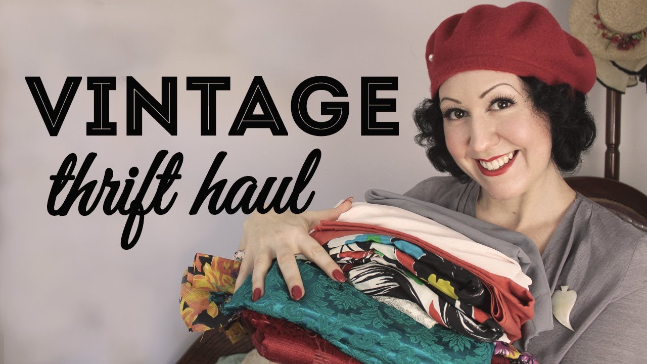 Vintage Thrift Haul!!! Lots of vintage fabric, vintage clothing ...