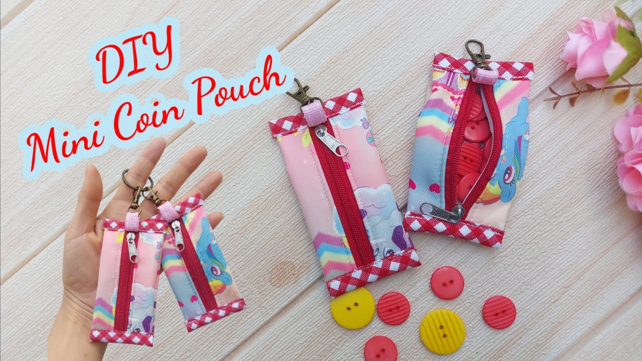 DIY Mini Coin Pouch. How to sew cute mini coin pouch.easy to sewing ...