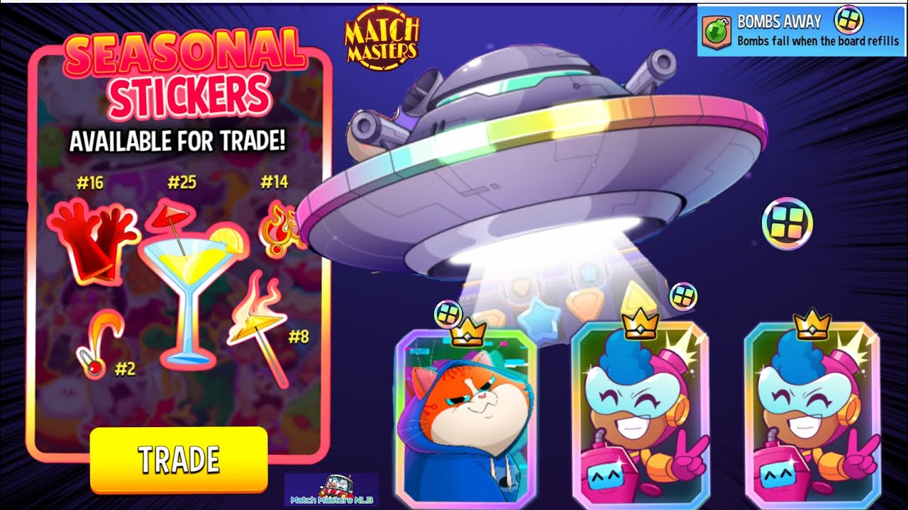 Match Masters SEASON TRADE Stickers Daily Mode Bombs Away With SE UFO ...