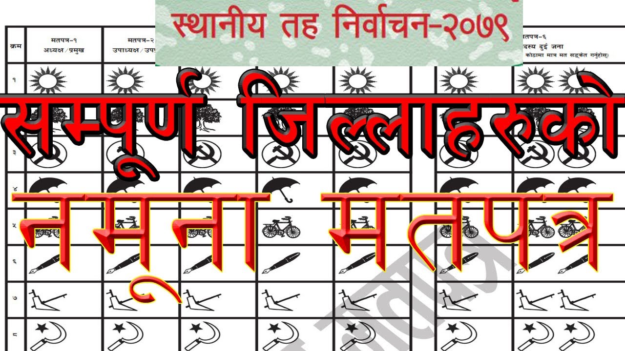 Specimen of Ballet Paper || Namuna Matpatra || Local Election 2079 ...