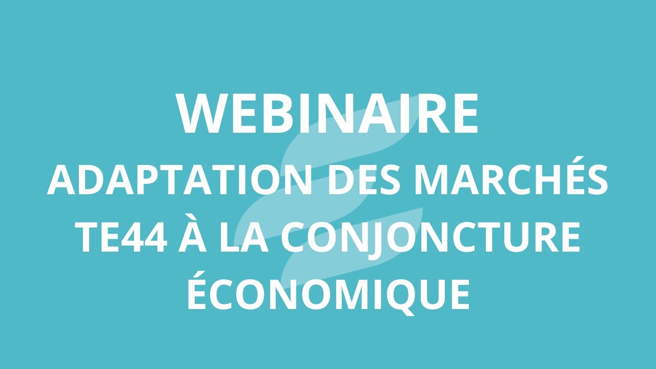 Webinaires des 02 et 04.10.23_Adaptation des marchés TE44 à la conjoncture économique - YouTube