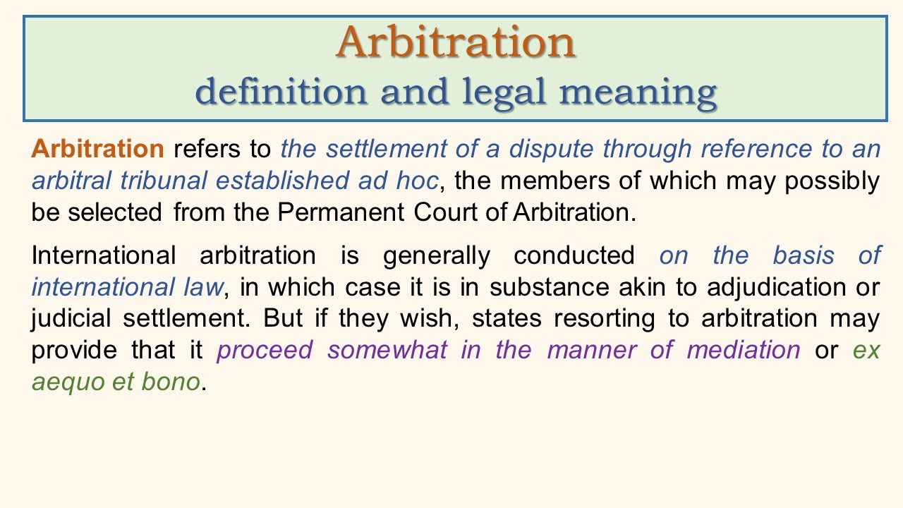 Arbitration definition and legal meaning - YouTube