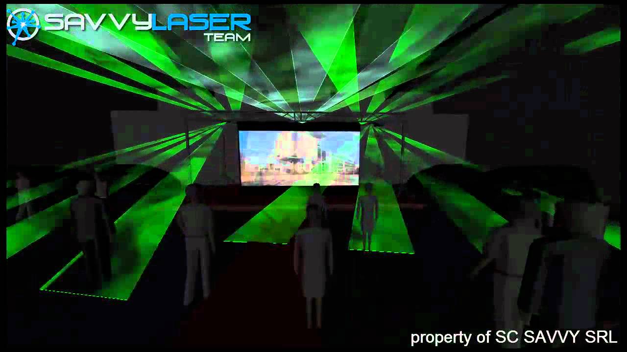 Lasershow 3D simulation - YouTube