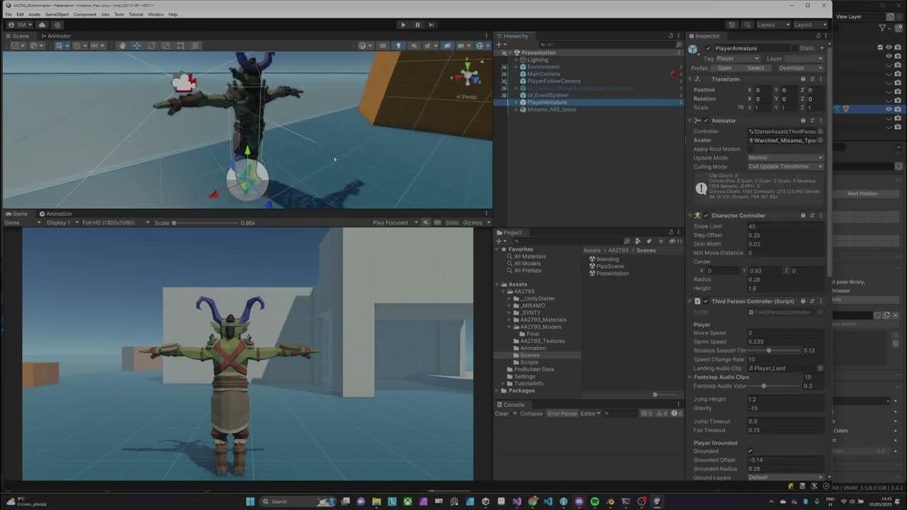 Unity animations using blender, Mixamo and Synty - YouTube