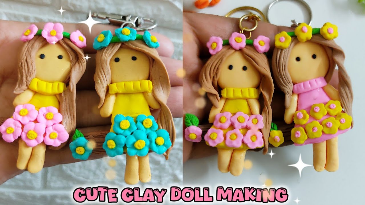 Easy Clay Doll making/step by step tutorial/clay with me🎀💃🌸/ CLAY ART ...