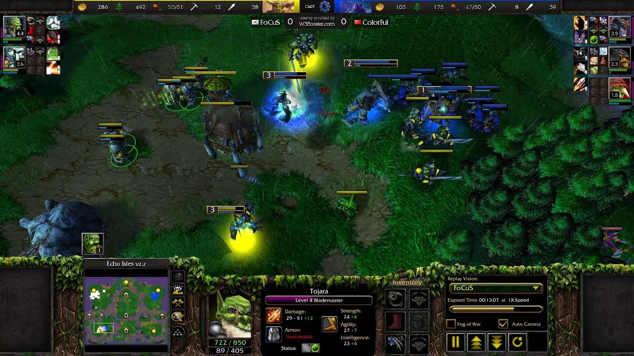 Warcraft III TeD Cup 14 2023 Apr22 Colorful(N) v FoCuS(O) Game 2 MAPS - Echo Isles V2.2 - YouTube