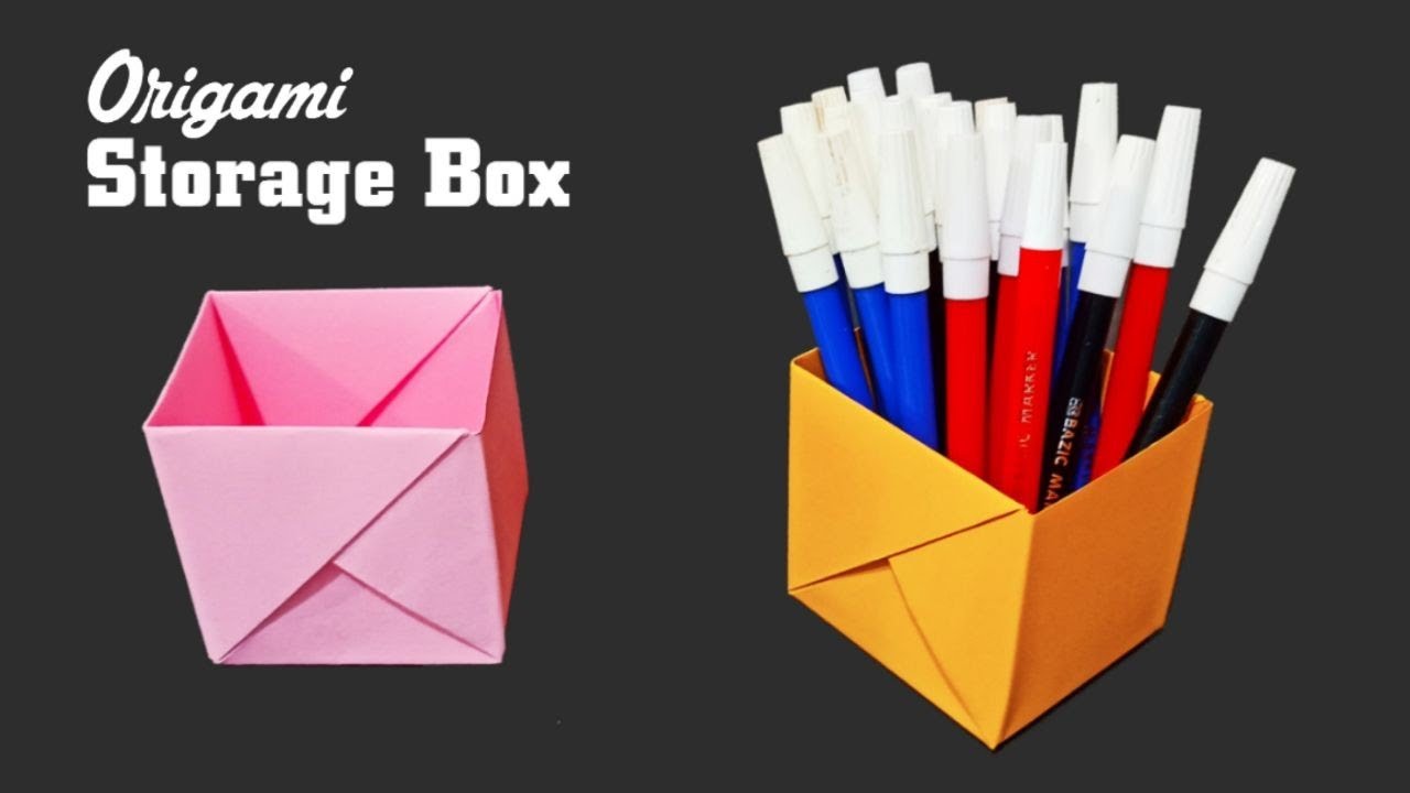 DIY Storage Box very easy - Origami kotak Penyimpanan mudah - YouTube