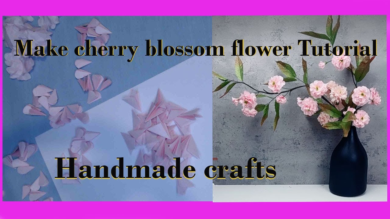 How to use paper rope make artificial cherry blossom flowers- part-1 # ...
