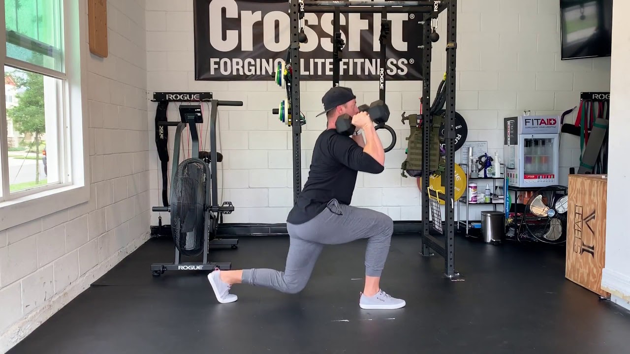 Front Rack Double Dumbbell Step Back Lunge - YouTube