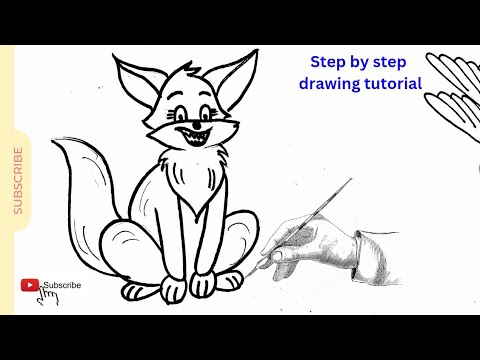 how to draw a fox draw so cute 😍|| cartoon fox smile drawing | easy ...
