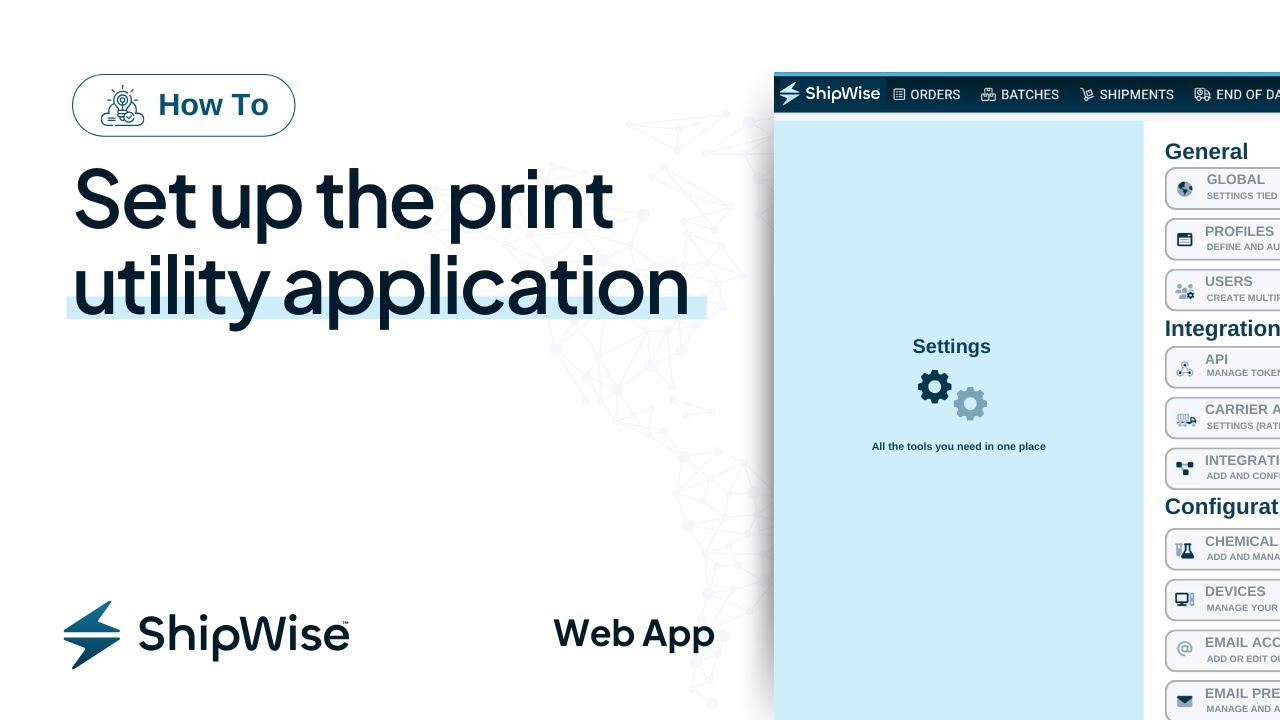 Set up the Print Utility App on ShipWise - YouTube