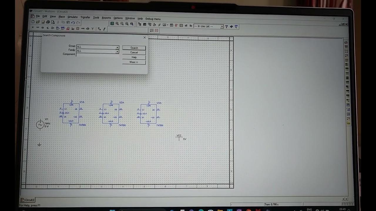 3-bit Down asynchronous counter using master slave JK flip-flop IC7476(Multisim). - YouTube