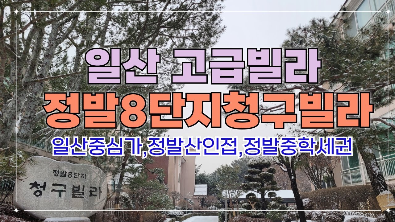 일산 고급빌라 정발8단지 청구빌라,정발중학세권,정발산인접&일산중심가_월드신뢰 TV_안순옥 공인중개사is234 - YouTube