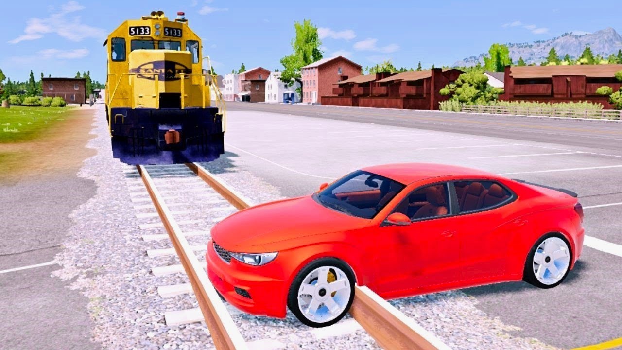 Cars vs Rails #4 | BeamNG Drive | BeamNG Fun || - YouTube
