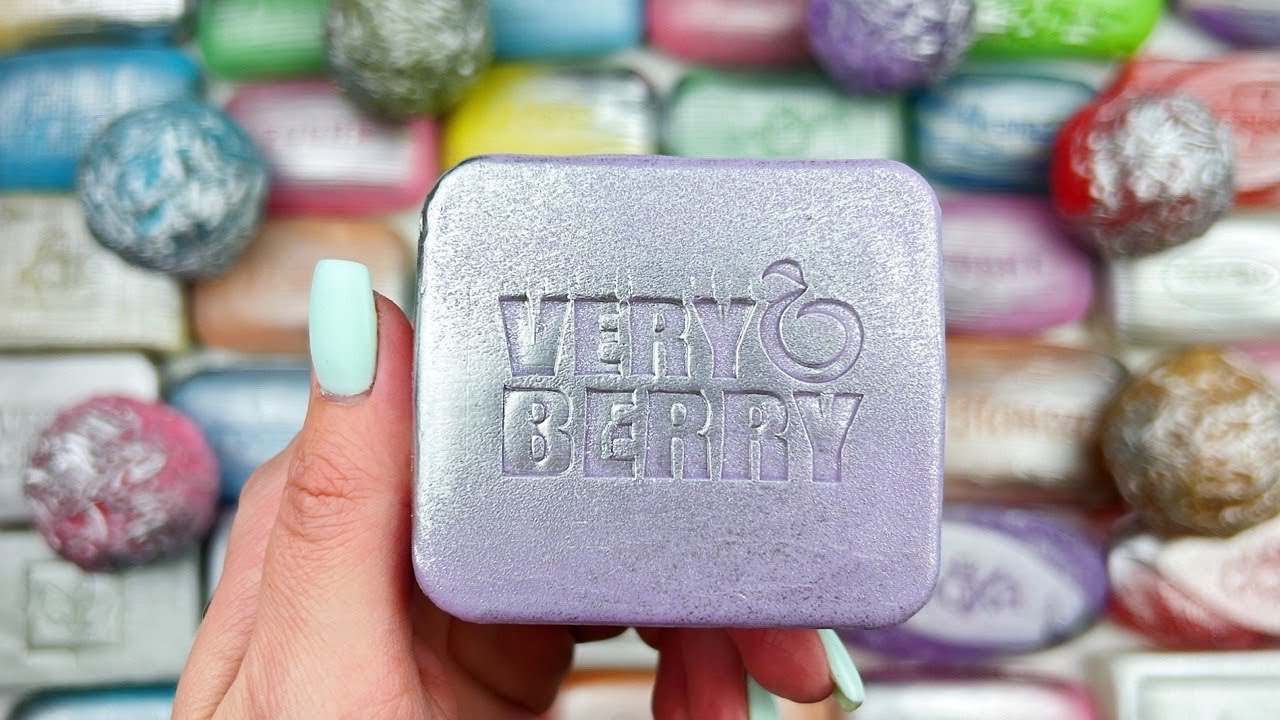 Hand crush soap stripes★Soap boxes with foam★Crushing сut soap★Cutting ...