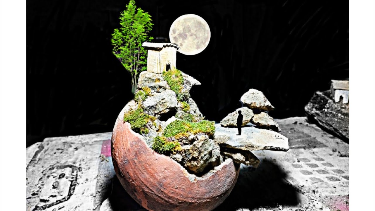 mini garden in pot ll mini moss garden ll mini mountain garden ll # ...