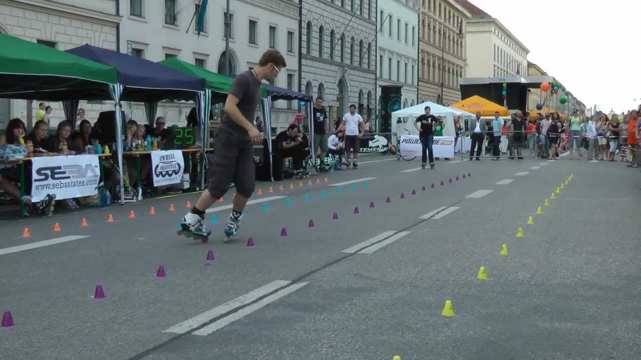 German Slalom freestyle Inlineskate Championships 2011 (male) - YouTube