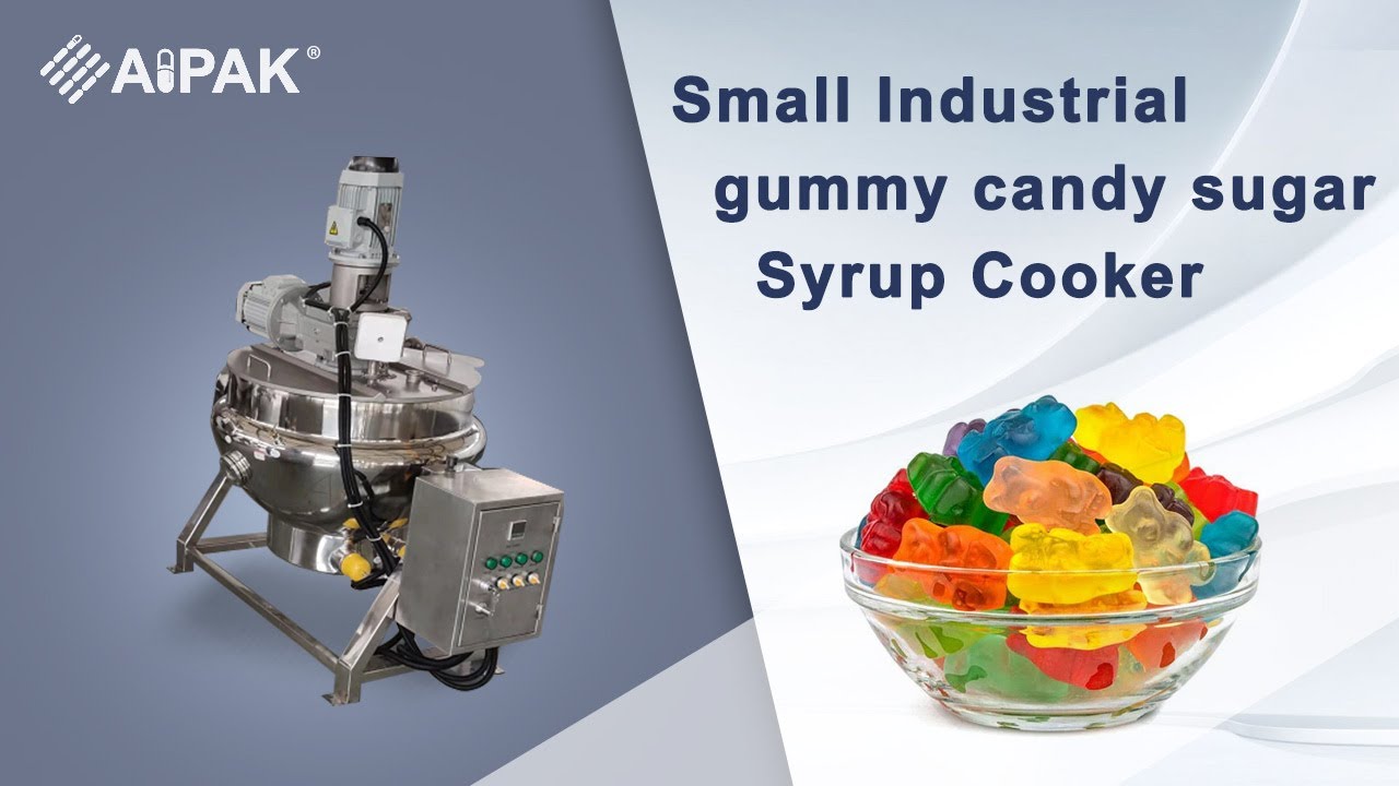 How gummy candy sugar syrup cooker works? - YouTube