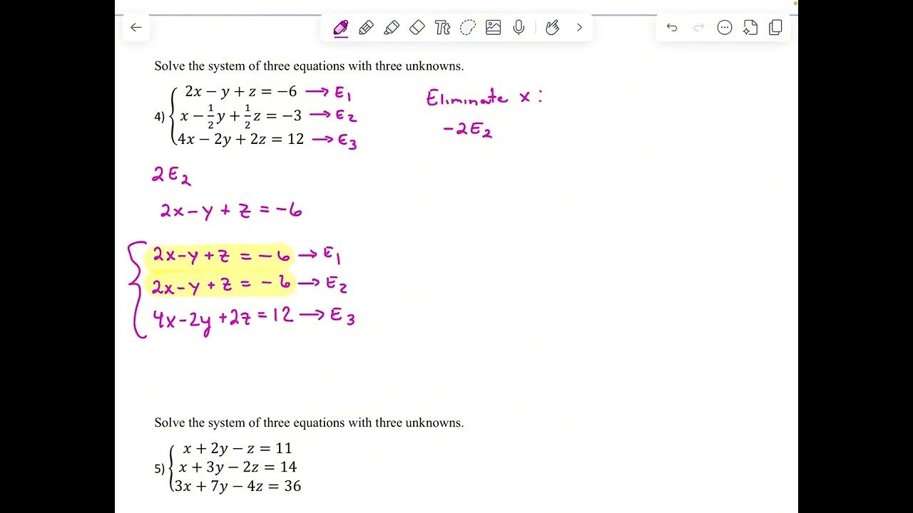 MAT151 - Section 12.2a - Solving systems of linear equations in three variables. - YouTube