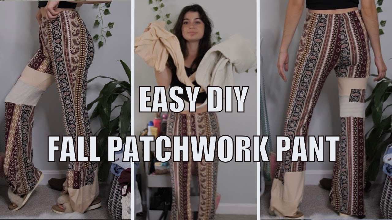 Sew With ME !! Patchwork Flare Pants DIY - YouTube